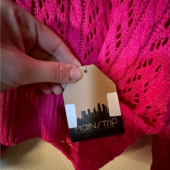 Main Strip | Sweaters | New Mainstrip Hot Pink Open Back Sweater | Poshmark